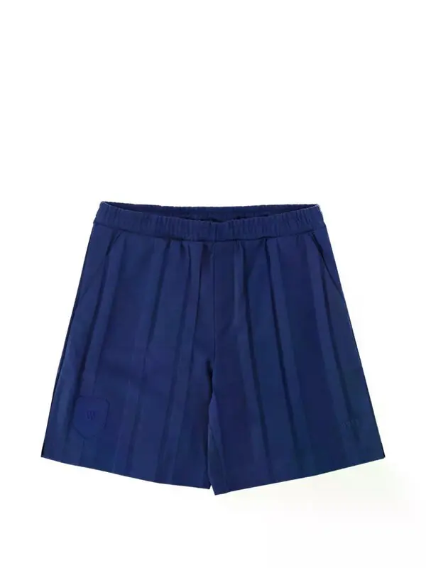 Hugo Boss Pleated Cotton Shorts - Blue