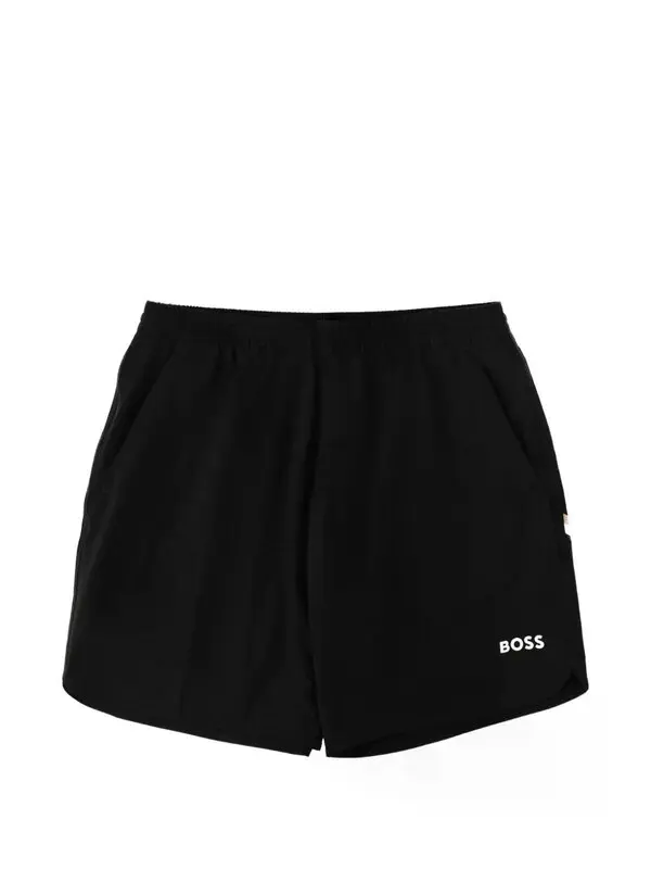 Hugo Boss Logo-print Elasticated Shorts - Black