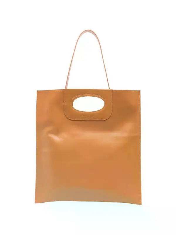 GHERARDINI Piattina Logo-debossed Leather Clucth Bag - Brown