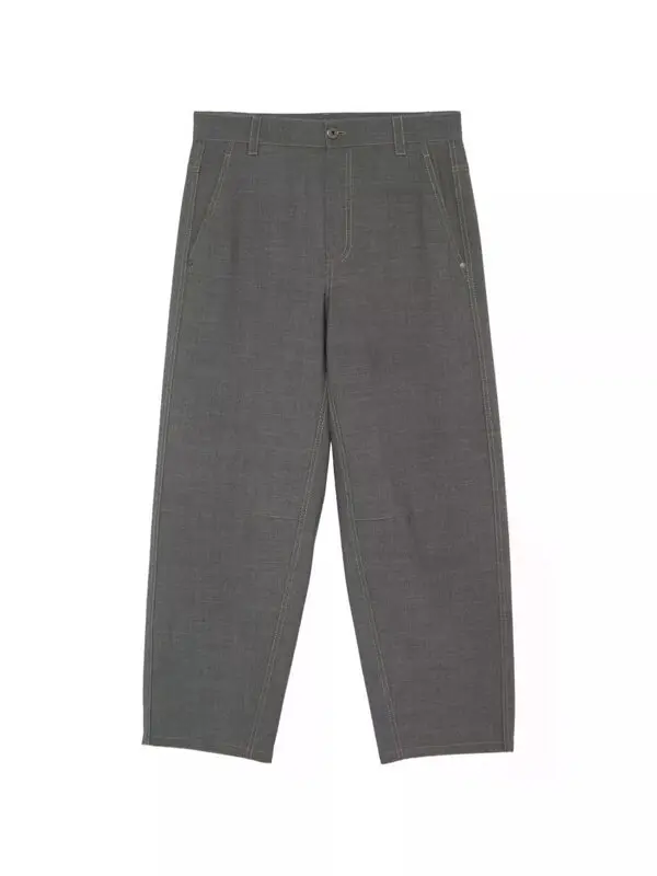 Brunello Cucinelli Contrast-stitch Cropped Trousers