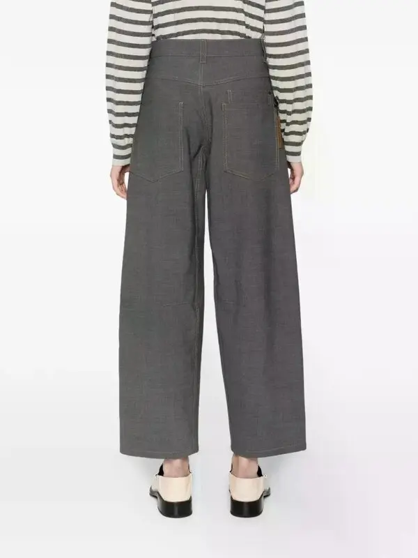 Brunello Cucinelli Contrast-stitch Cropped Trousers