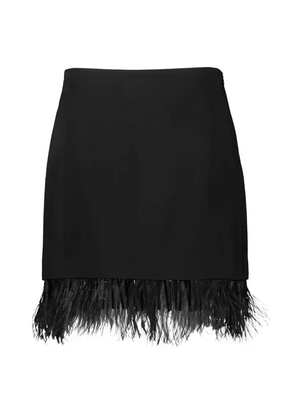 Brunello Cucinelli Mini Skirt With Feather Trim