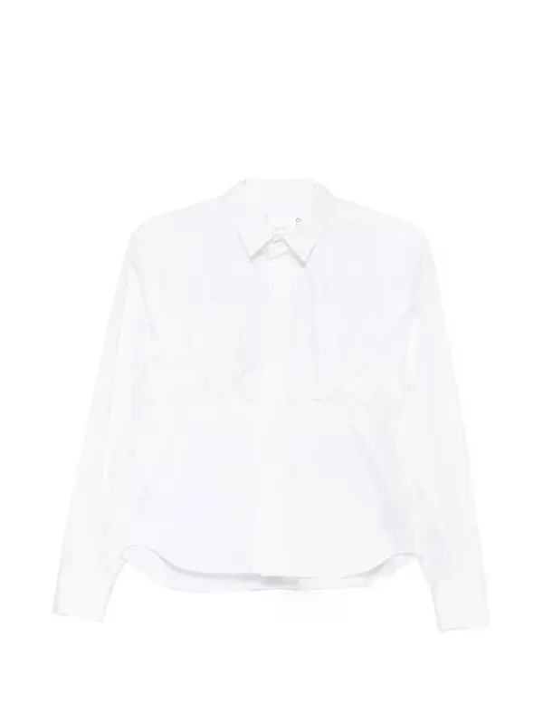 Sacai Lace Trimmed Gathered Shirt - White