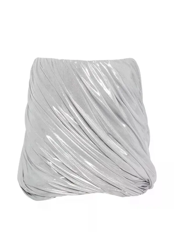 Norma Kamali Metallic Draped Mini Skirt