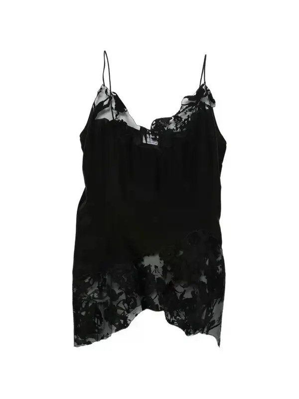 Alexander McQueen Lace-trimmed Silk Blouse