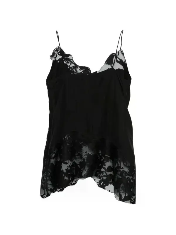Alexander McQueen Lace-trimmed Silk Blouse