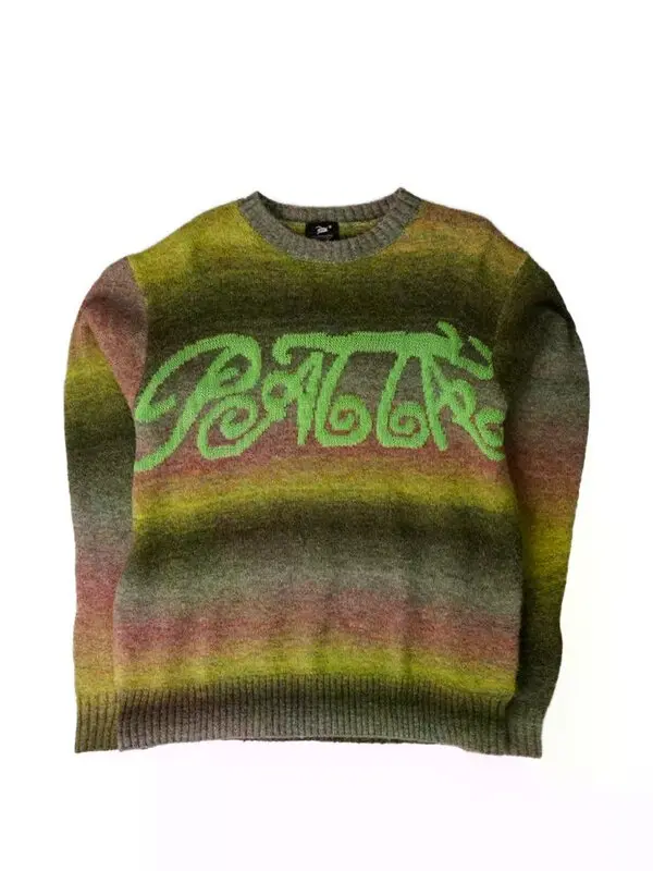 PATTA Curlies Intarsia-knit Sweater - Green