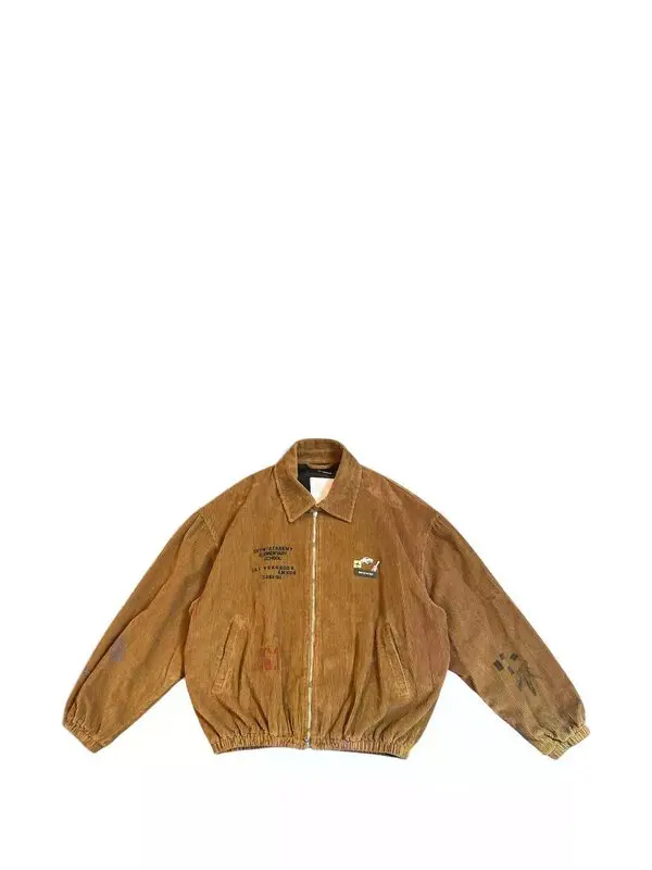 SONG FOR THE MUTE School Portrait Corduroy Bomber Jacket - Brown