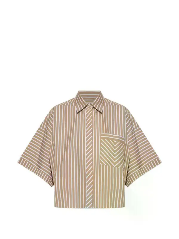 Rag & Bone Marin Striped Short-sleeve Shirt - Neutrals