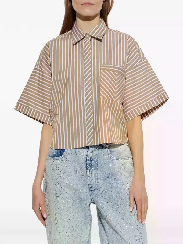 Rag & Bone Marin Striped Short-sleeve Shirt - Neutrals