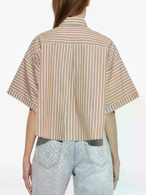 Rag & Bone Marin Striped Short-sleeve Shirt - Neutrals