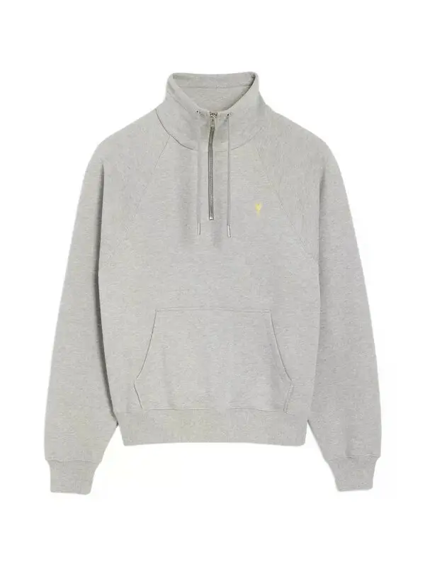 AMI Paris Cotton De Coeur Sweatshirt - Grey