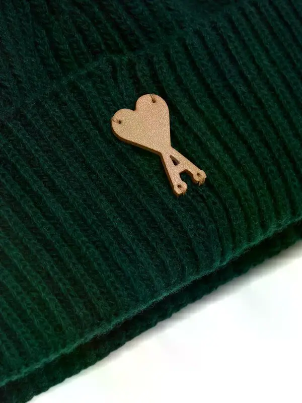 Ami Wool De Coeur Beanie - Green