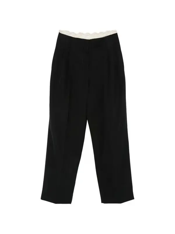 Magda Butrym Crochet-trim Belted Trousers - Black