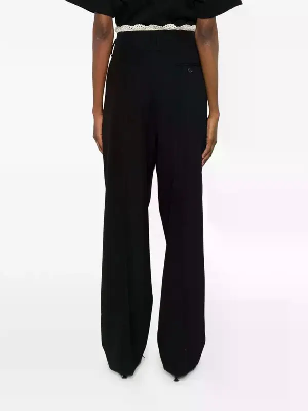 Magda Butrym Crochet-trim Belted Trousers - Black