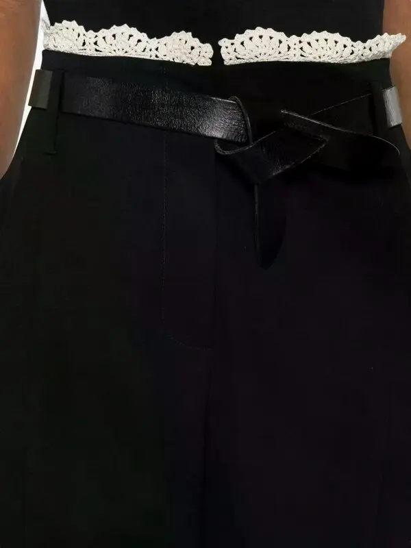 Magda Butrym Crochet-trim Belted Trousers - Black