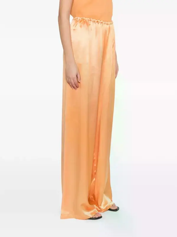 Ermanno Scervino Satin Finish Wide Leg Trousers - Orange