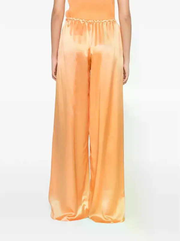 Ermanno Scervino Satin Finish Wide Leg Trousers - Orange