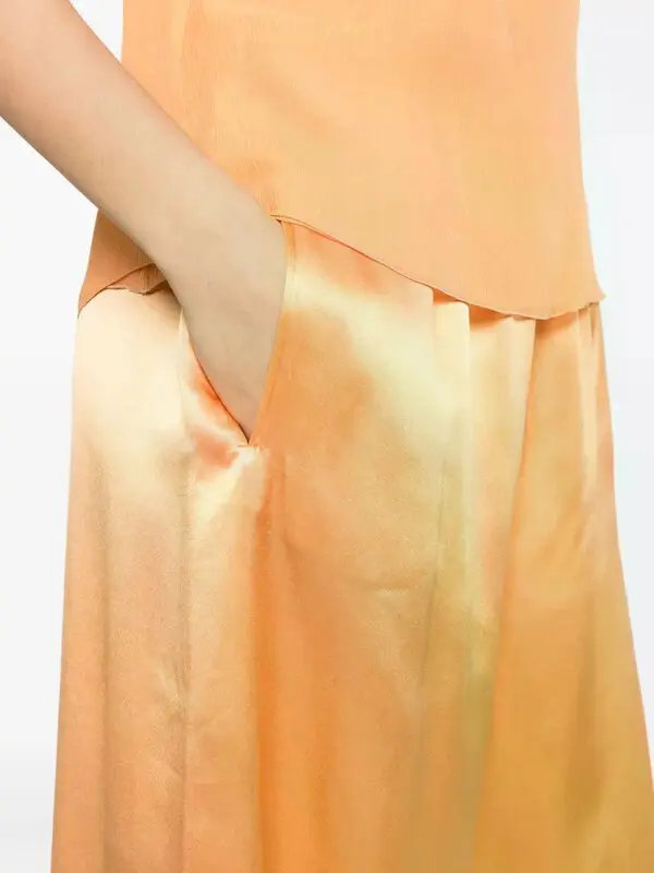 Ermanno Scervino Satin Finish Wide Leg Trousers - Orange