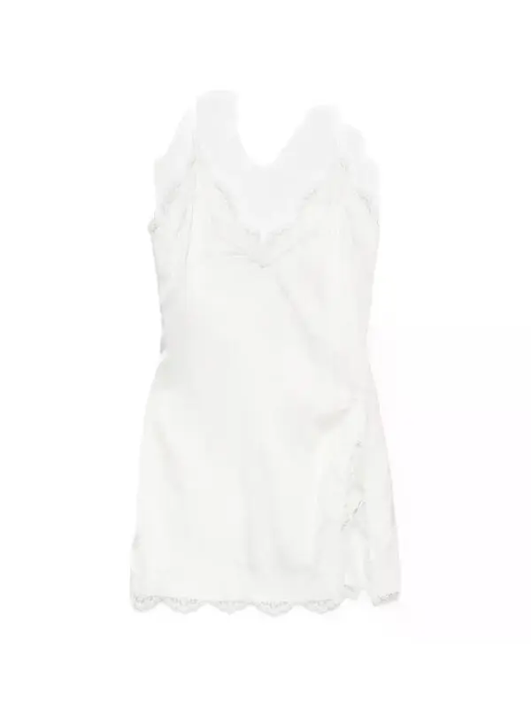 Oseree Lace-trim Slip Mini Dress - White