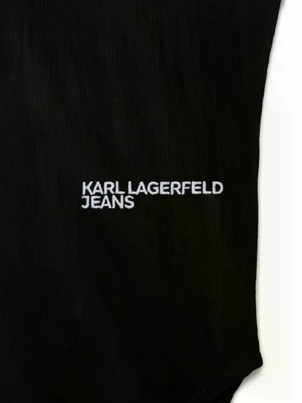 Karl Lagerfeld Ribbed-knit Logo Bodysuit