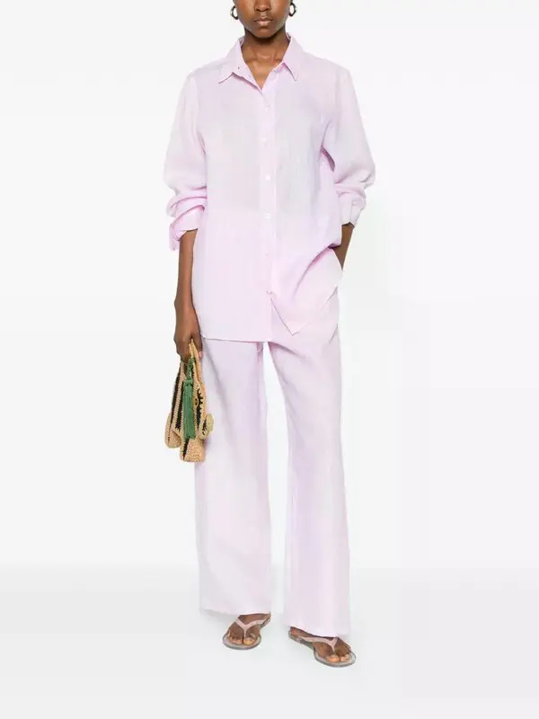 RIVIERA Long-sleeve Button-up Shirt - Pink
