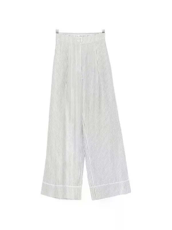 RIVIERA Striped-pattern Pants - White