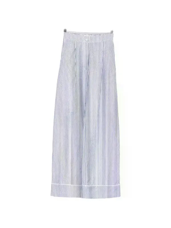 RIVIERA Striped-pattern Pants - White