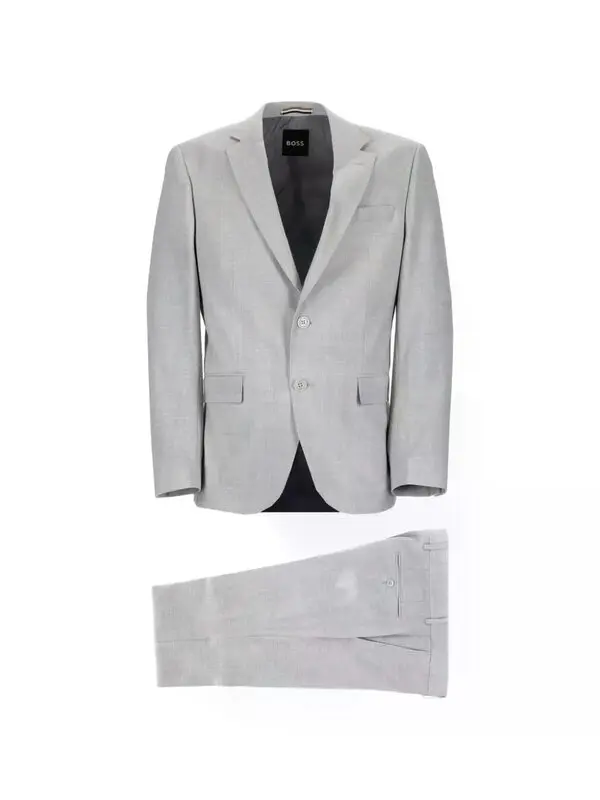 BOSS Single-breasted Notched-lapels Suit - Grey