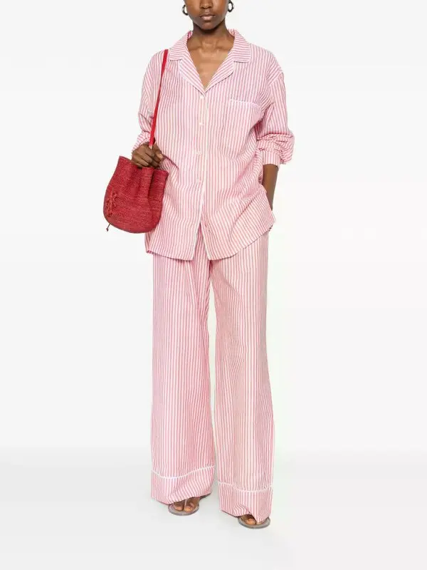 RIVIERA Striped-pattern Pants - Red
