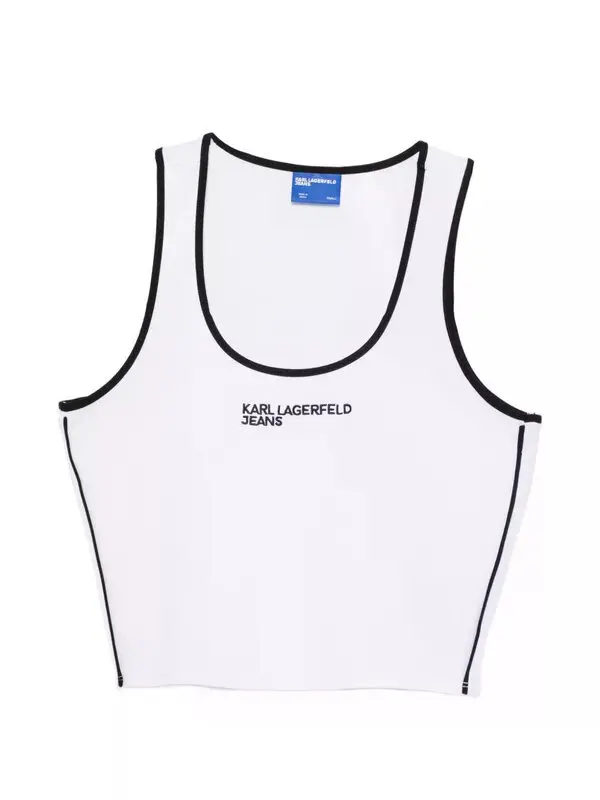 Karl Lagerfeld Logo-print Crop Top - White