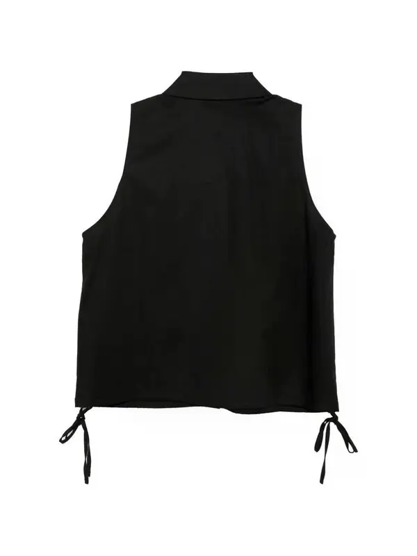 Karl Lagerfeld Logo-embroidered Drawstring-hem Top