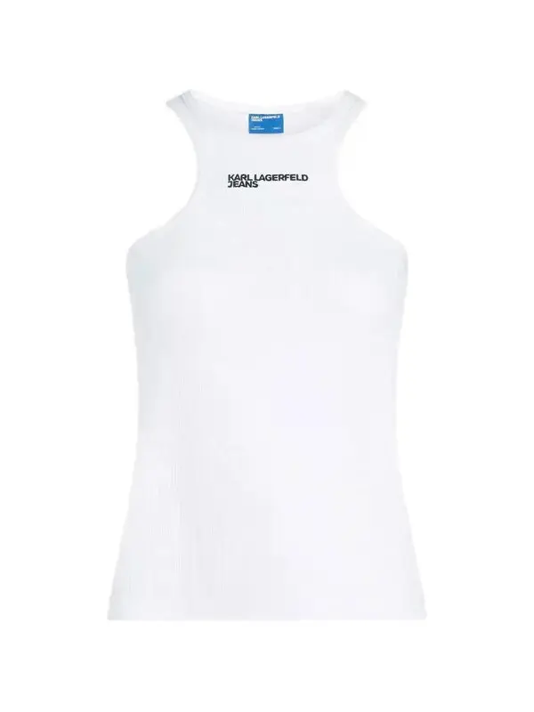 Karl Lagerfeld Logo-print Ribbed Tank Top - White