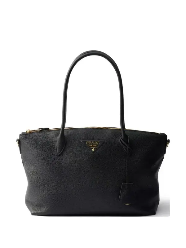 Prada Leather Tote Bag - Black