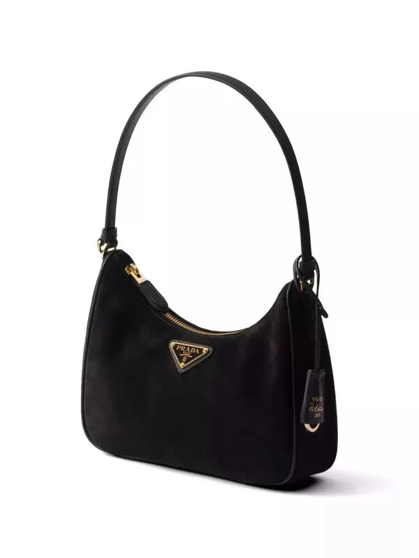 Prada Re-edition 2005 Suede Mini Bag - Black