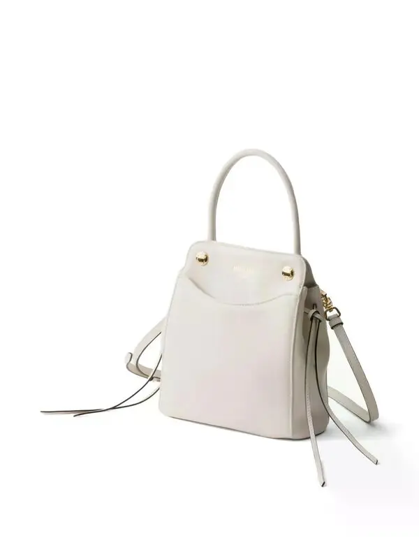 Prada Carry Mini Leather Handbag - White