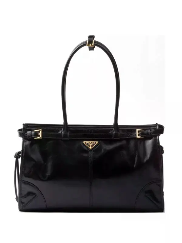 Prada Bonnie Large Leather Handbag - Black