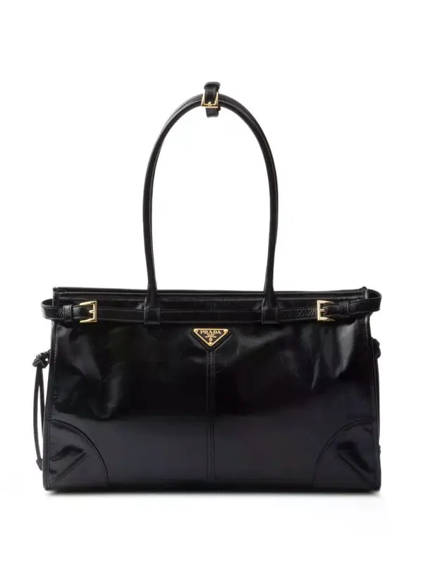 Prada Bonnie Large Leather Handbag - Black