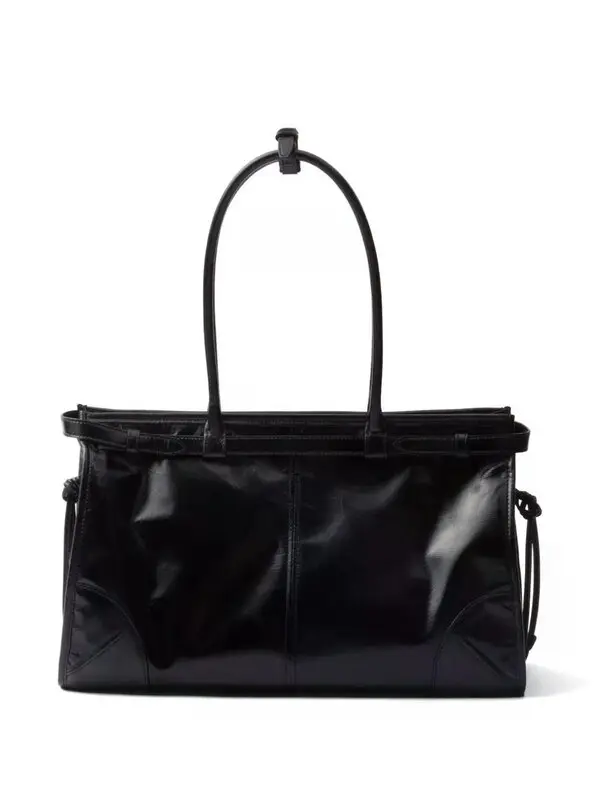 Prada Bonnie Large Leather Handbag - Black