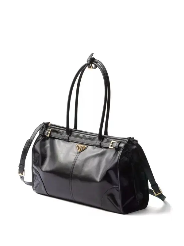Prada Bonnie Large Leather Handbag - Black