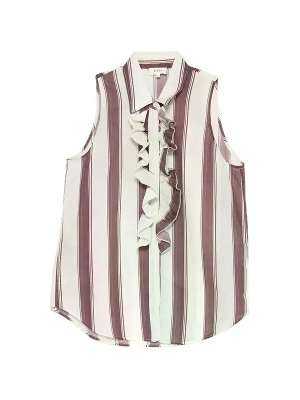 DIEGA Striped Ruffled Blouse
