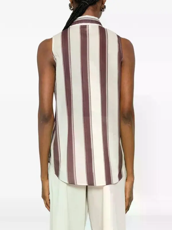 DIEGA Striped Ruffled Blouse