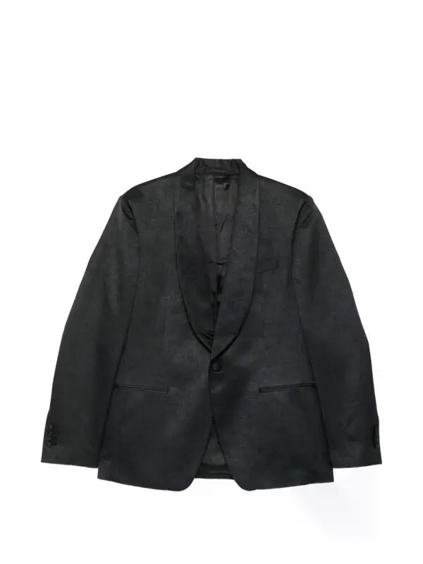 LARDINI Shawl-lapel Single-breasted Blazer - Black