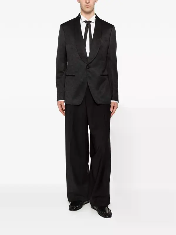 LARDINI Shawl-lapel Single-breasted Blazer - Black
