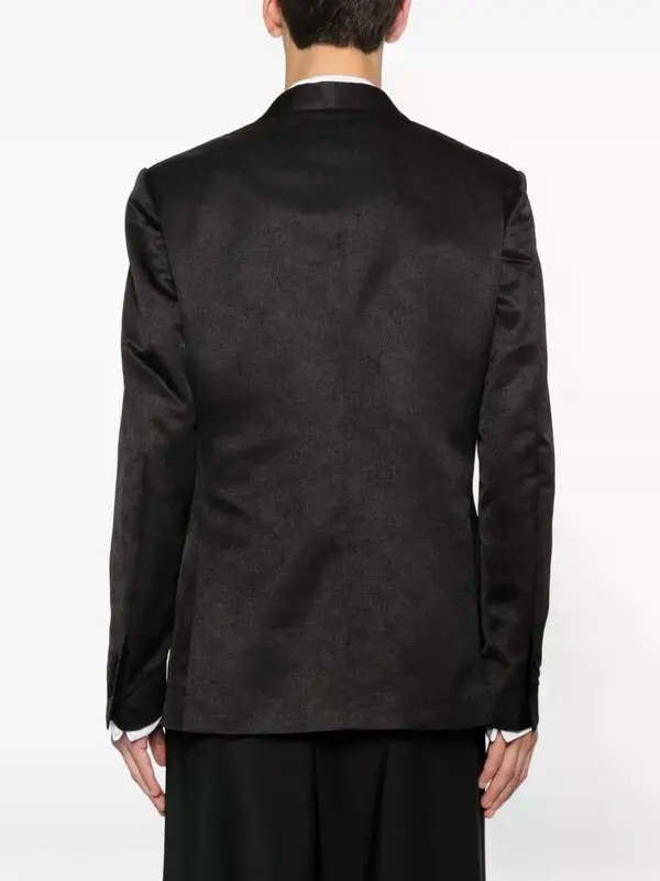 LARDINI Shawl-lapel Single-breasted Blazer - Black