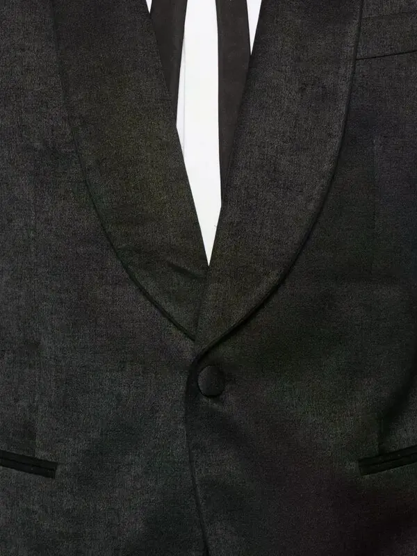 LARDINI Shawl-lapel Single-breasted Blazer - Black