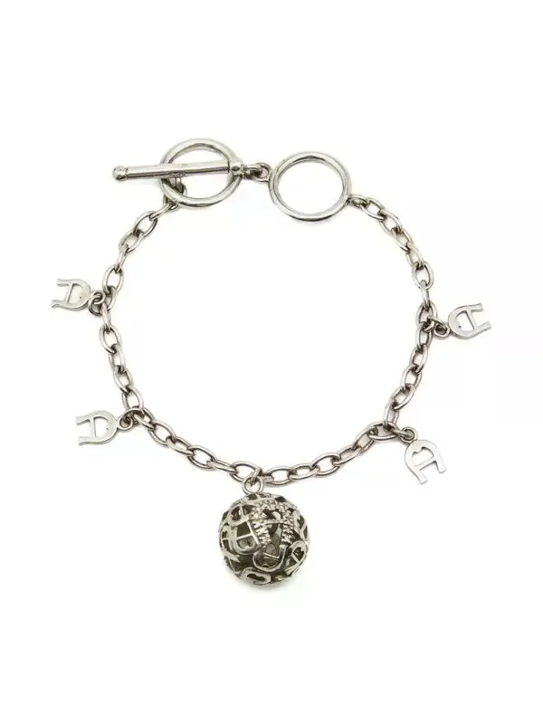 AIGNER Logo-charm Bracelet - Silver