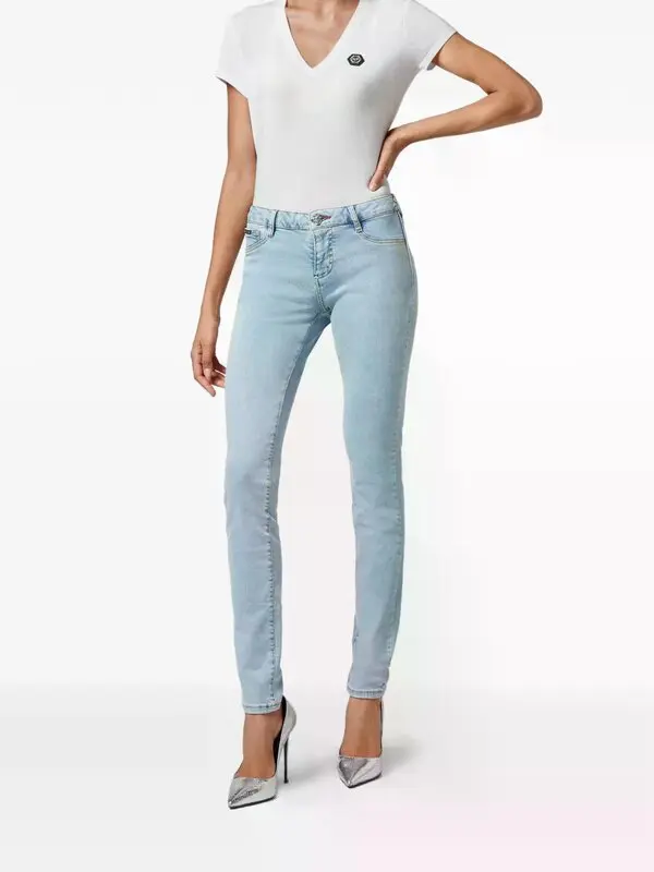 Philipp Plein Logo-plaque Jeans - Blue