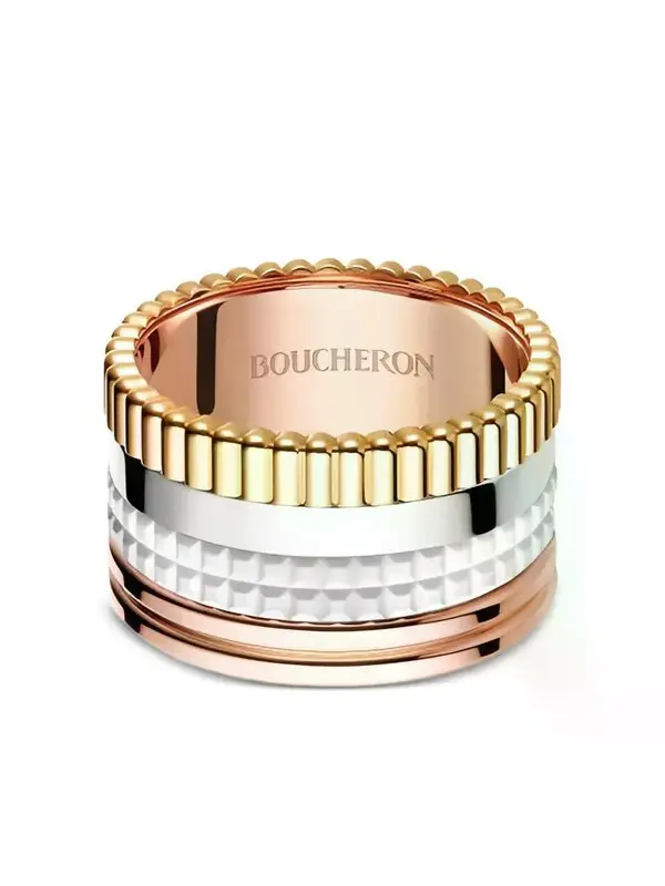 Boucheron 18k Gold Quatre White Edition Ring - Pink