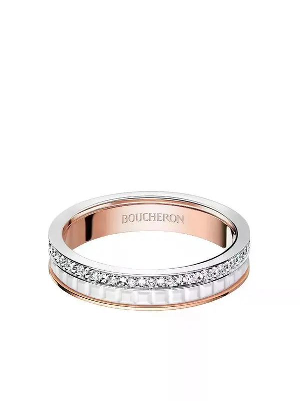 Boucheron 18k Gold Quatre White Edition Diamond Ring - Silver